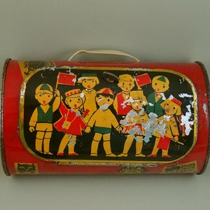 Vintage Old Russian, Soviet, USSR Child Tin Lunch Box Bag, NORMA, 1970 ...