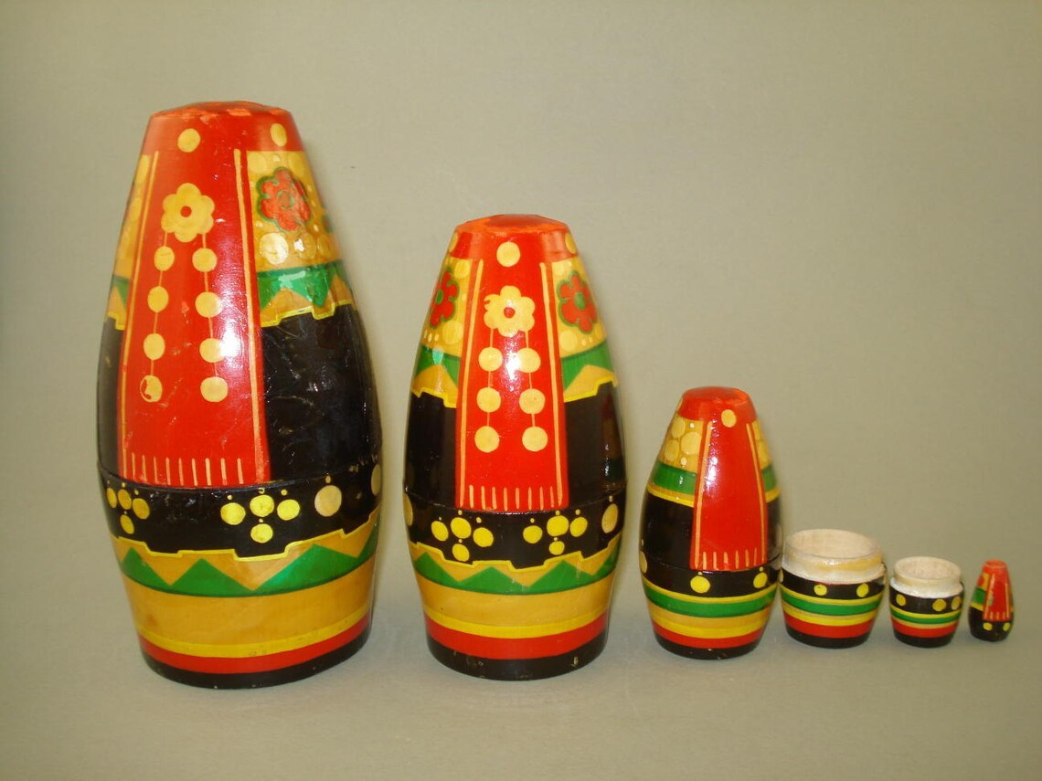 Rare & Vintage Old Russian Soviet Nesting Dolls USSR DRUZBA | Etsy