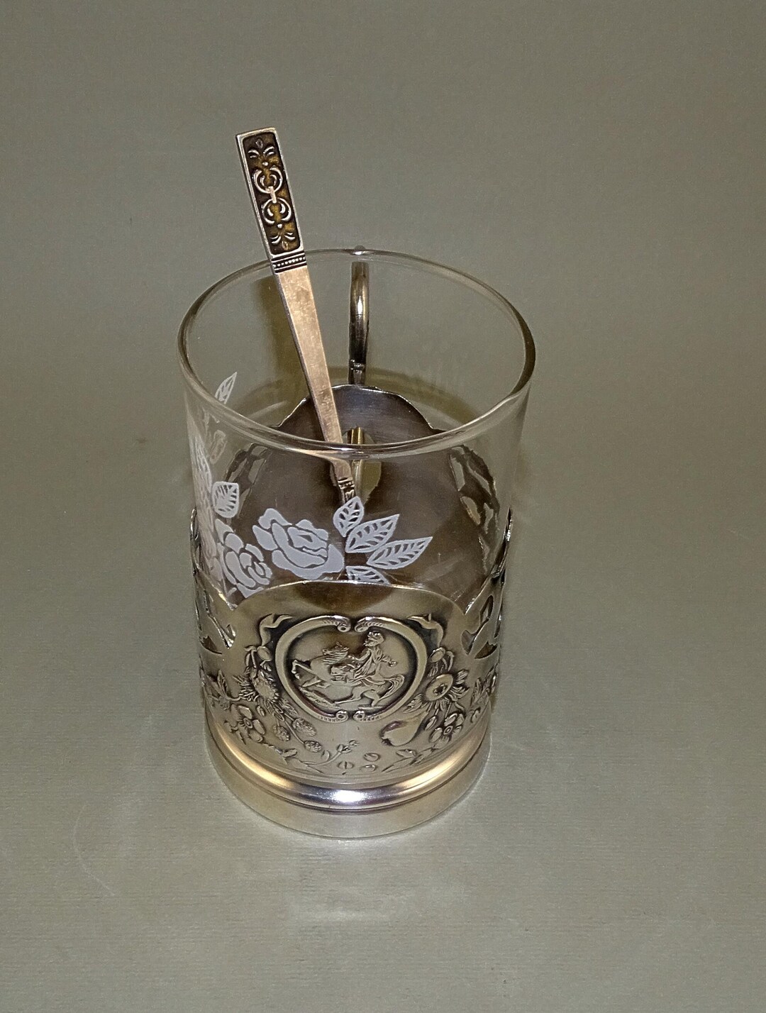 Vintage Ukrainian Soviet Beautiful Silver Plated Tea Cup Holder With ...
