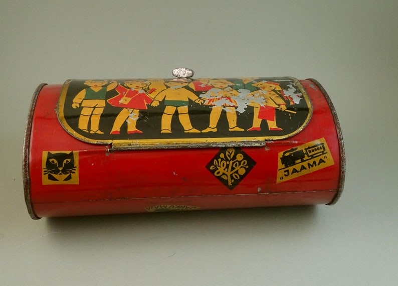 Vintage Old Russian, Soviet, USSR Child Tin Lunch Box Bag, NORMA, 1970 ...