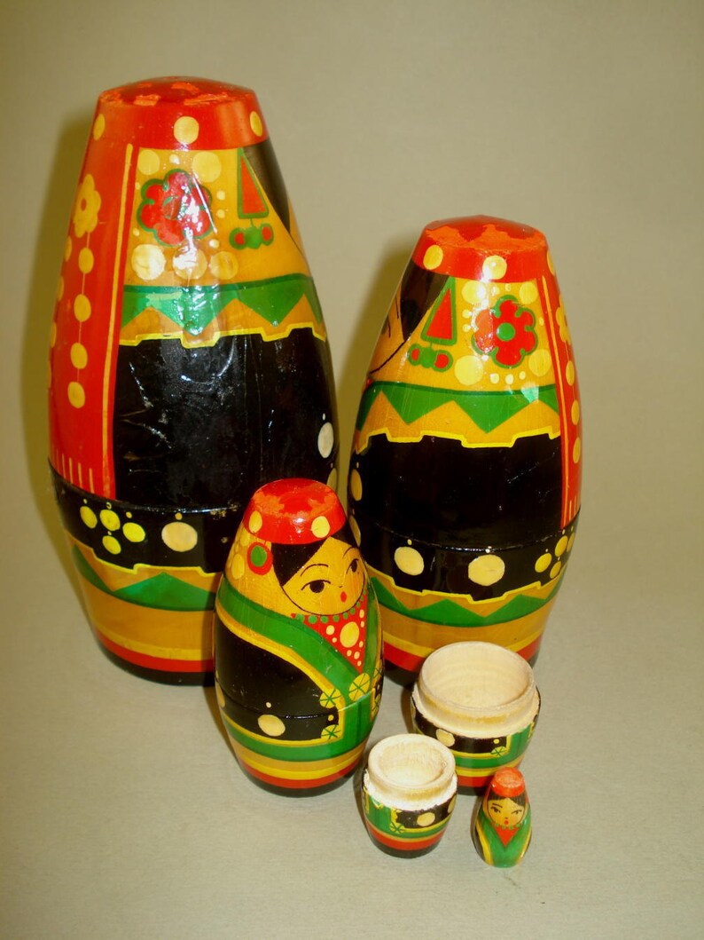 Rare & Vintage Old Russian Soviet Nesting Dolls USSR DRUZBA | Etsy