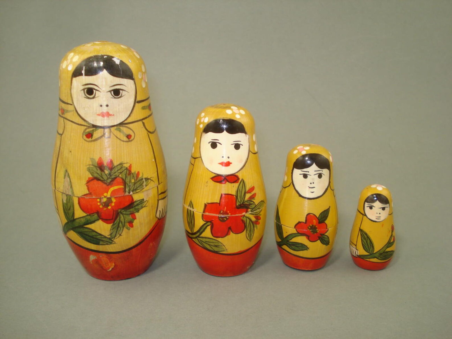 Rare Set of 4pc Vintage Old Russian Soviet Wooden Nesting | Etsy