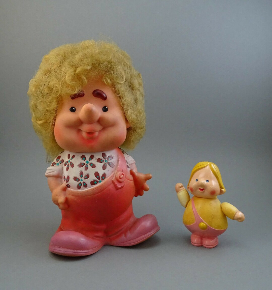 Set of 2 Vintage Old Russian Dolls Karlsson on the Roof - Big Rubber ...