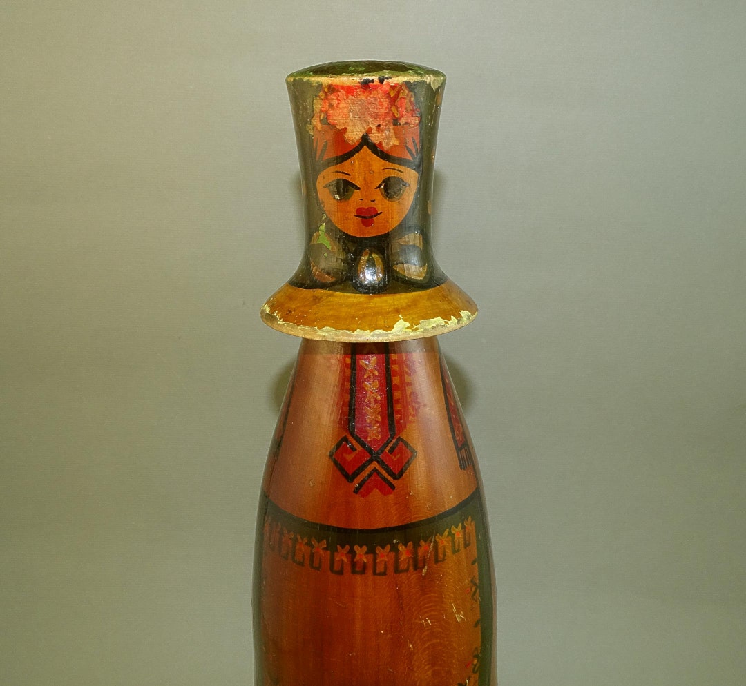 Very Rare Vintage Old Russian Soviet Doll Box / Bottle Holder, Wooden ...