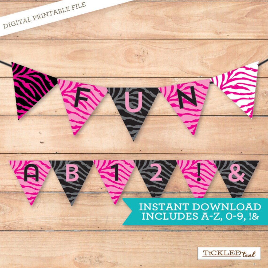 Instant Download PRINTABLE Party Banner Full Alphabet / - Etsy