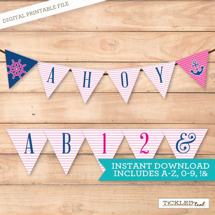 Instant Download PRINTABLE Party Banner Full Alphabet / - Etsy