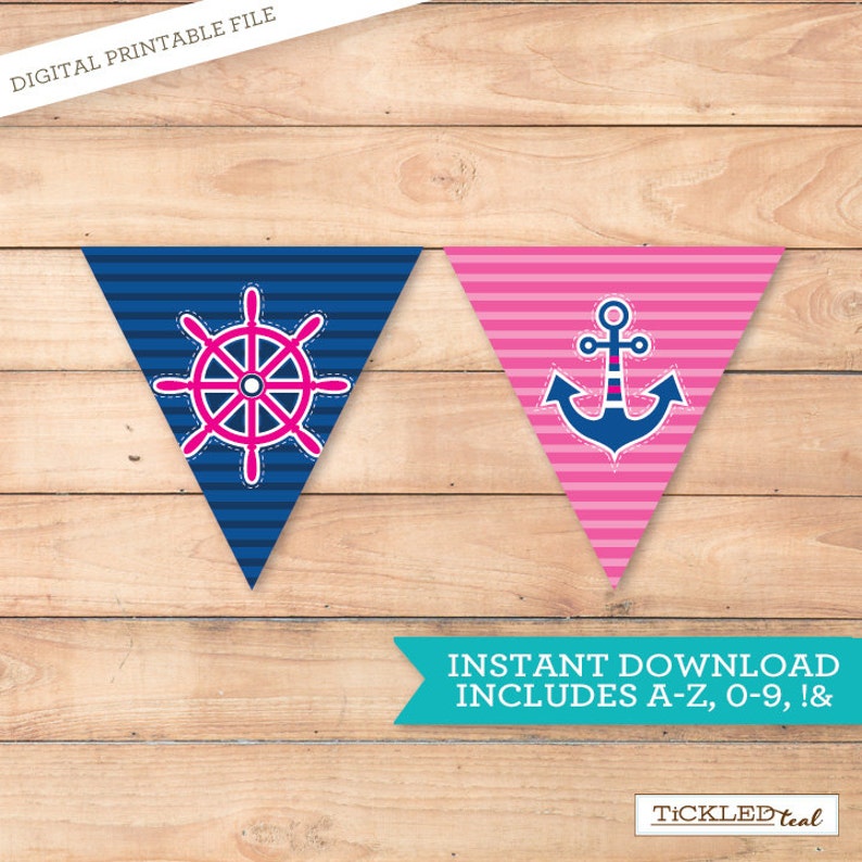 Instant Download PRINTABLE Party Banner Full Alphabet / - Etsy