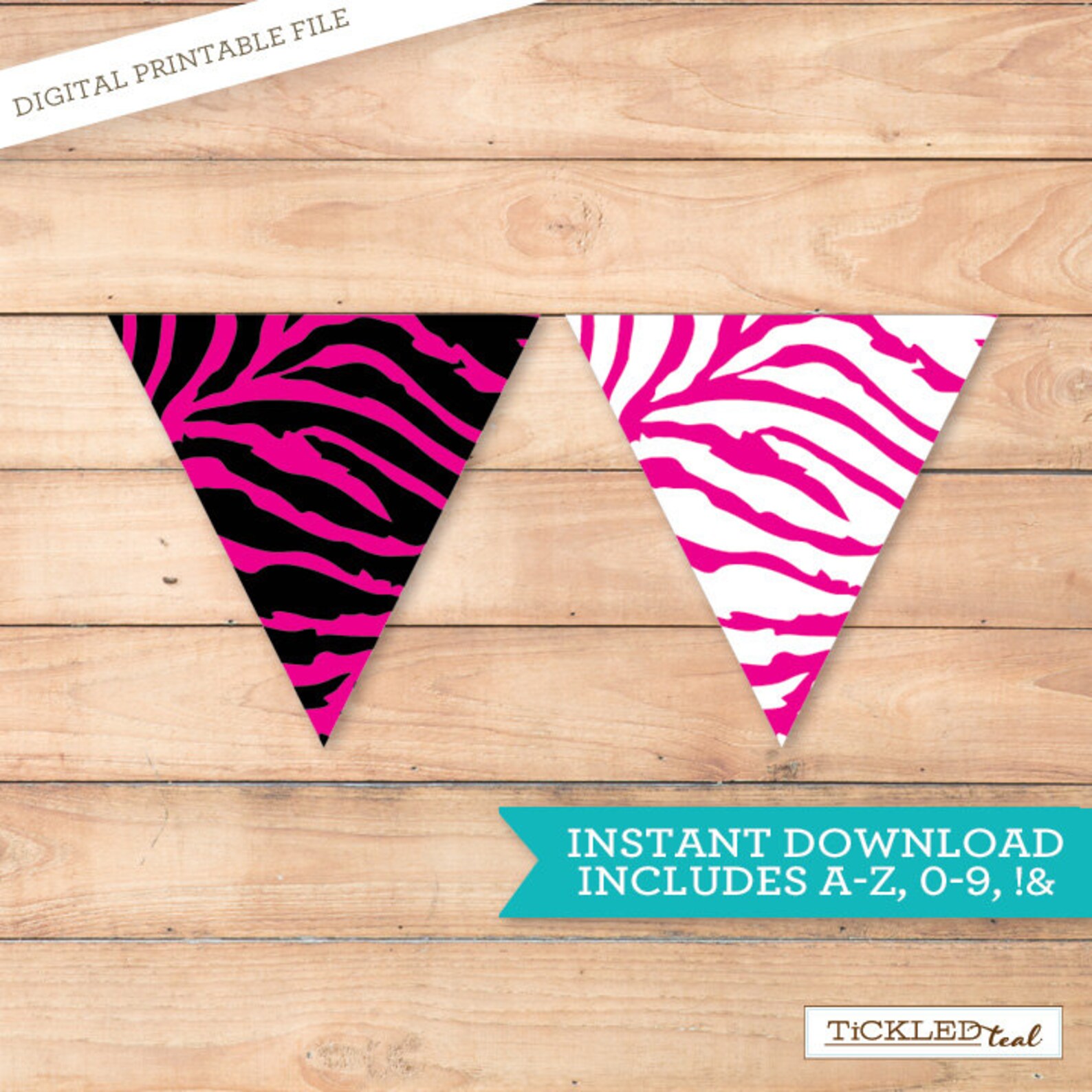 Instant Download PRINTABLE Party Banner Full Alphabet / - Etsy