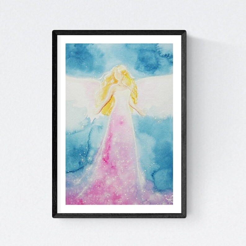 Limited Angel Art Photo "guardian Angel" , Modern Angel Painting ...