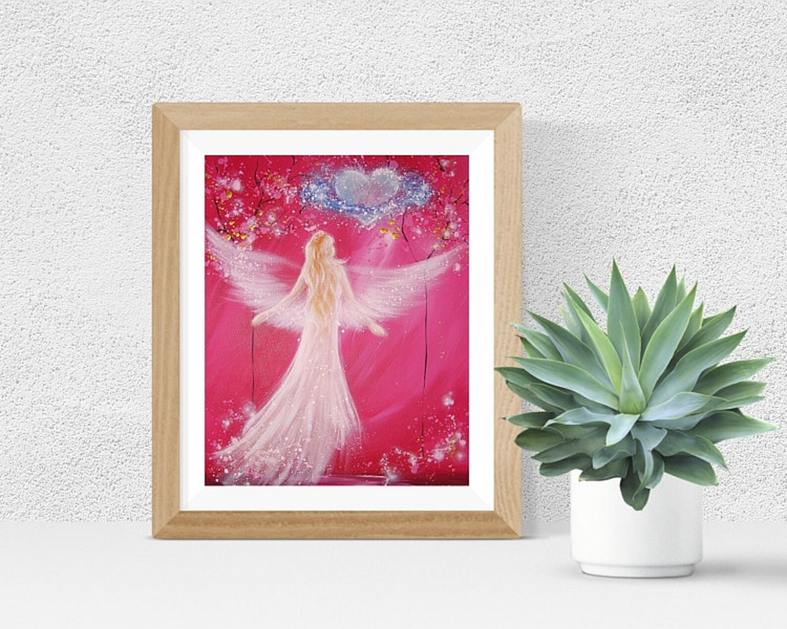 Limited Angel Art Photo cosmic Love , Modern Angel Painting, Artwork ...