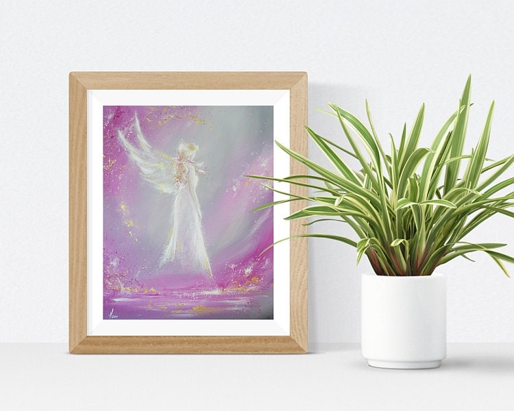 Angel Art Photo Print Touching heart Nursery | Etsy