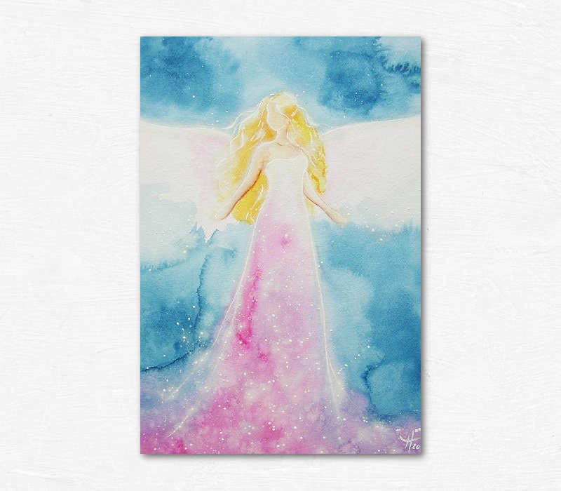 Limited Angel Art Photo "guardian Angel" , Modern Angel Painting ...