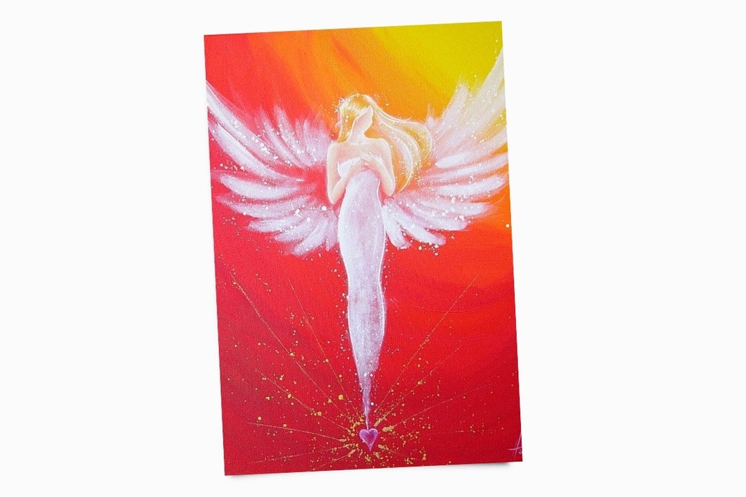 Angel Wall Poster - Picture 'connected Through the Heart' - Spiritual ...