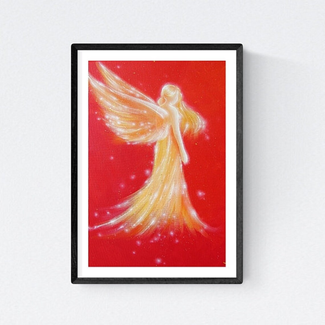 Limited Angel Art Photo "golden Light" , Modern Angel Painting, Artwork ...