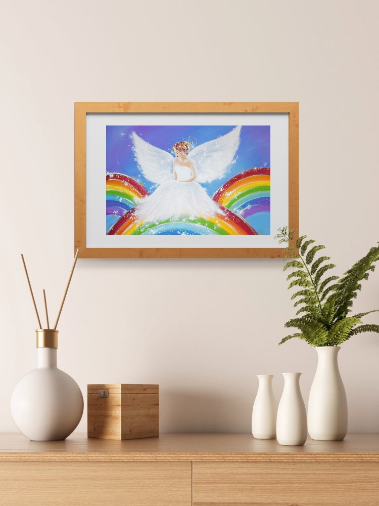 Nursery Room Decor, Angel Art Photo "rainbow Light" Guardian Angel ...