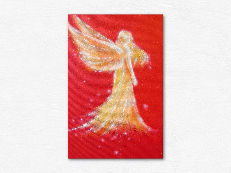 Limited Angel Art Photo "golden Light" , Modern Angel Painting, Artwork ...