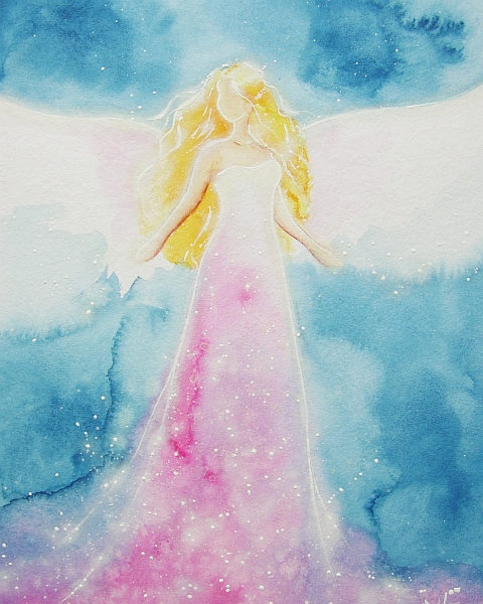 Limited Angel Art Photo "guardian Angel" , Modern Angel Painting ...