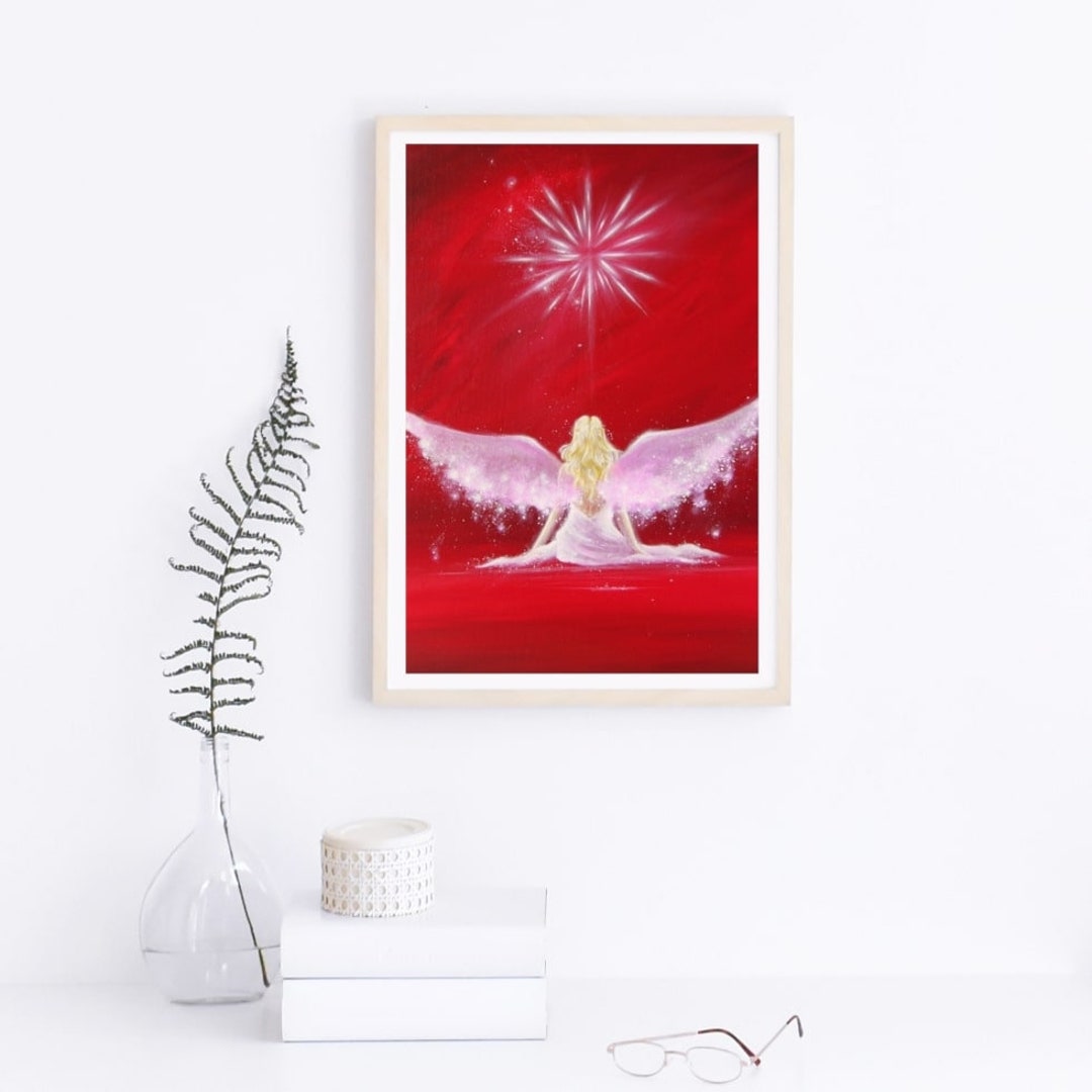 Guardian Angel Picture With Shooting Star - Angel Poster - Wall Poster ...