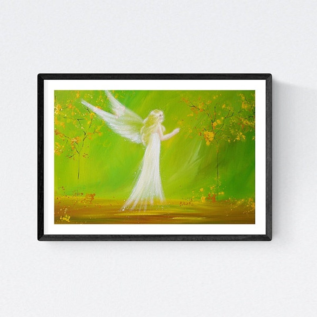 Angel Art Photo "touching the Light", Spiritual Wall Art Small ...