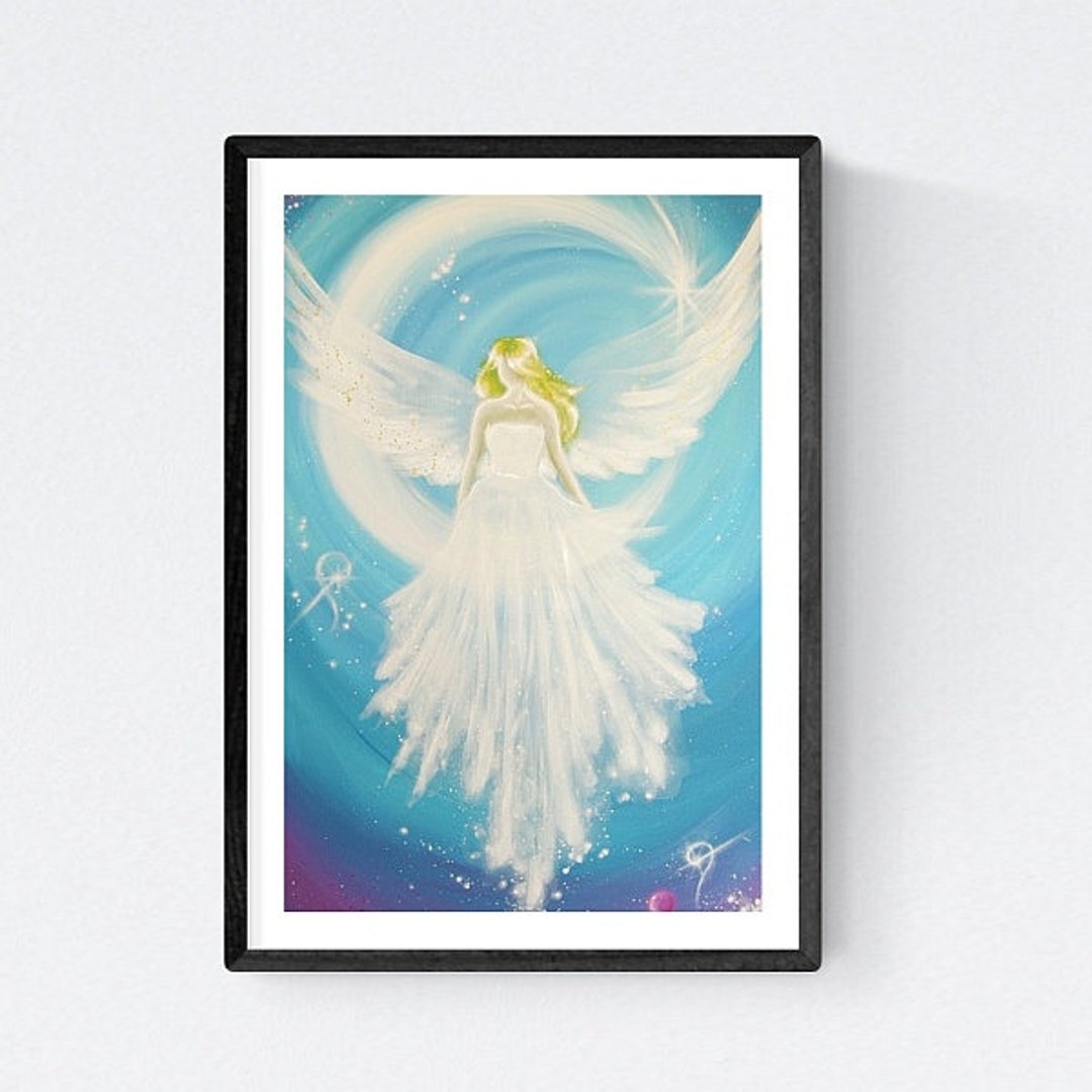 Bedroom Wall Decor, Art Photo "cosmic Guardian Angel", Above Bed Art ...