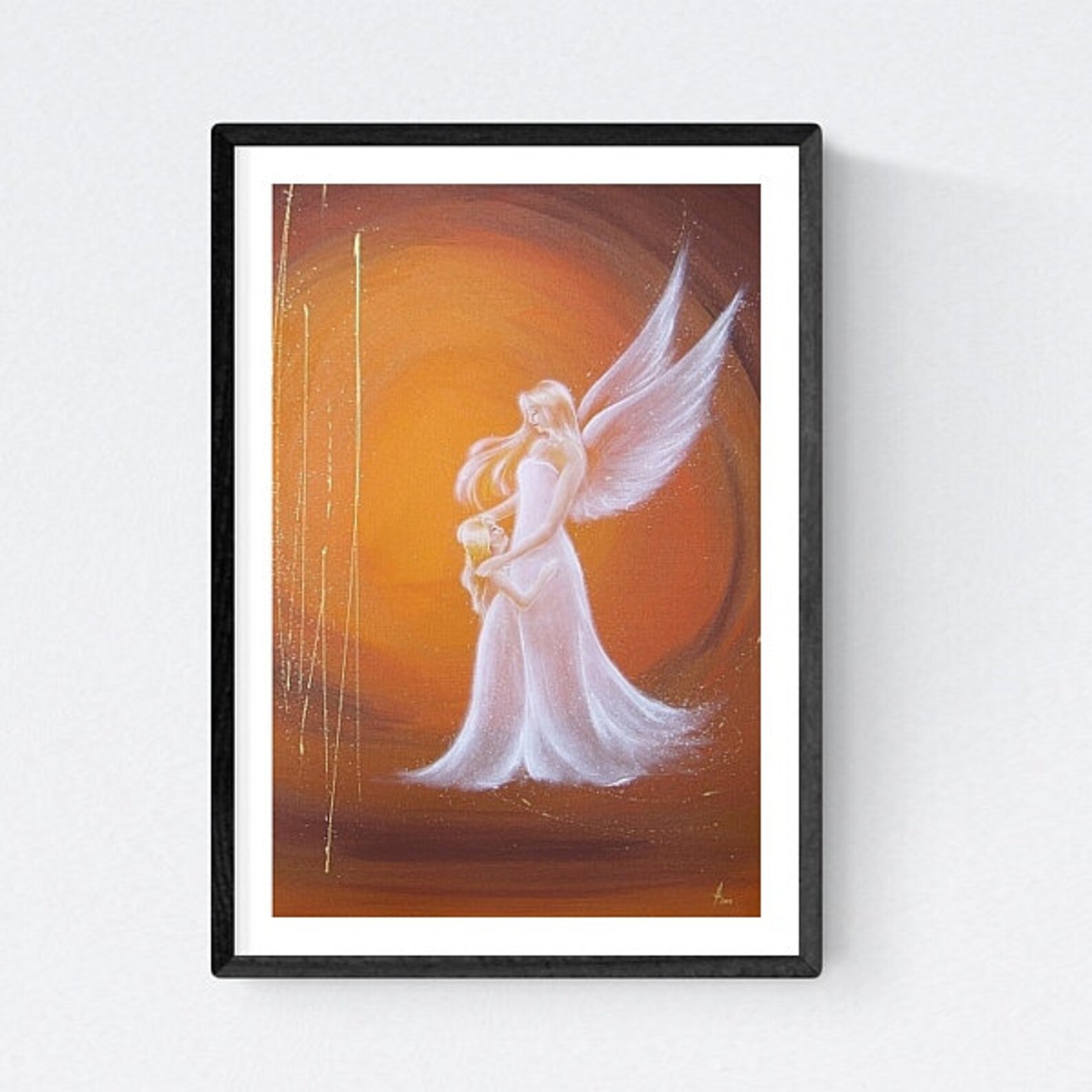 Limited angel art photo I am here , modern angel painting, artwork ...