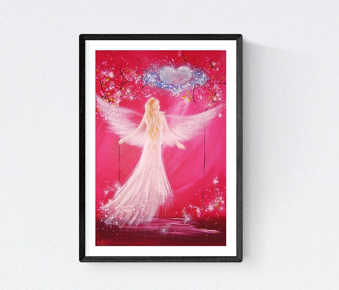 Limited Angel Art Photo cosmic Love , Modern Angel Painting, Artwork ...
