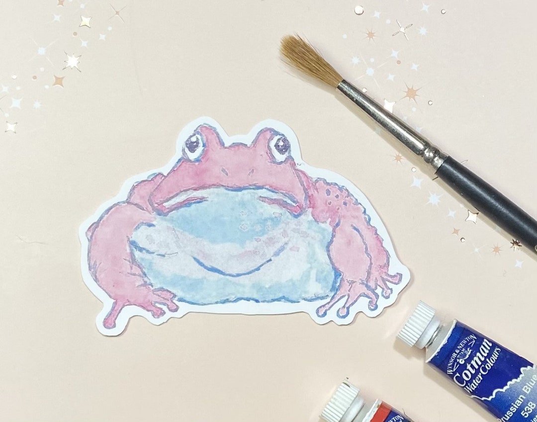 Cute Pink Toad/frog Sticker - Etsy