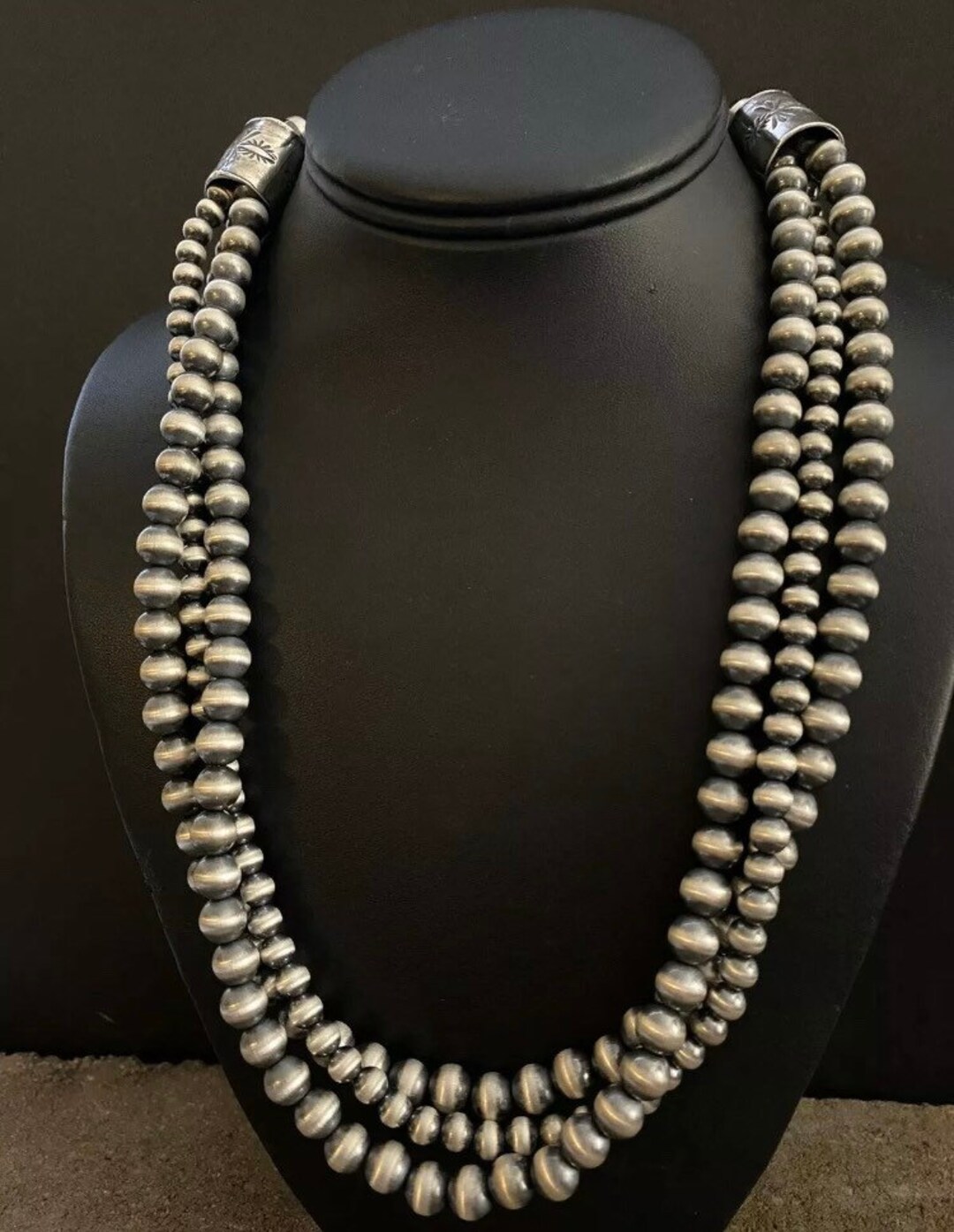 Sterling Silver Multi Strand Bead Necklace. 20 Inch - Etsy