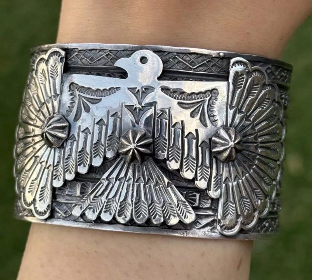 Sunshine Reeves Sterling Silver Thunderbird Cuff Bracelet Navajo Gift - Etsy