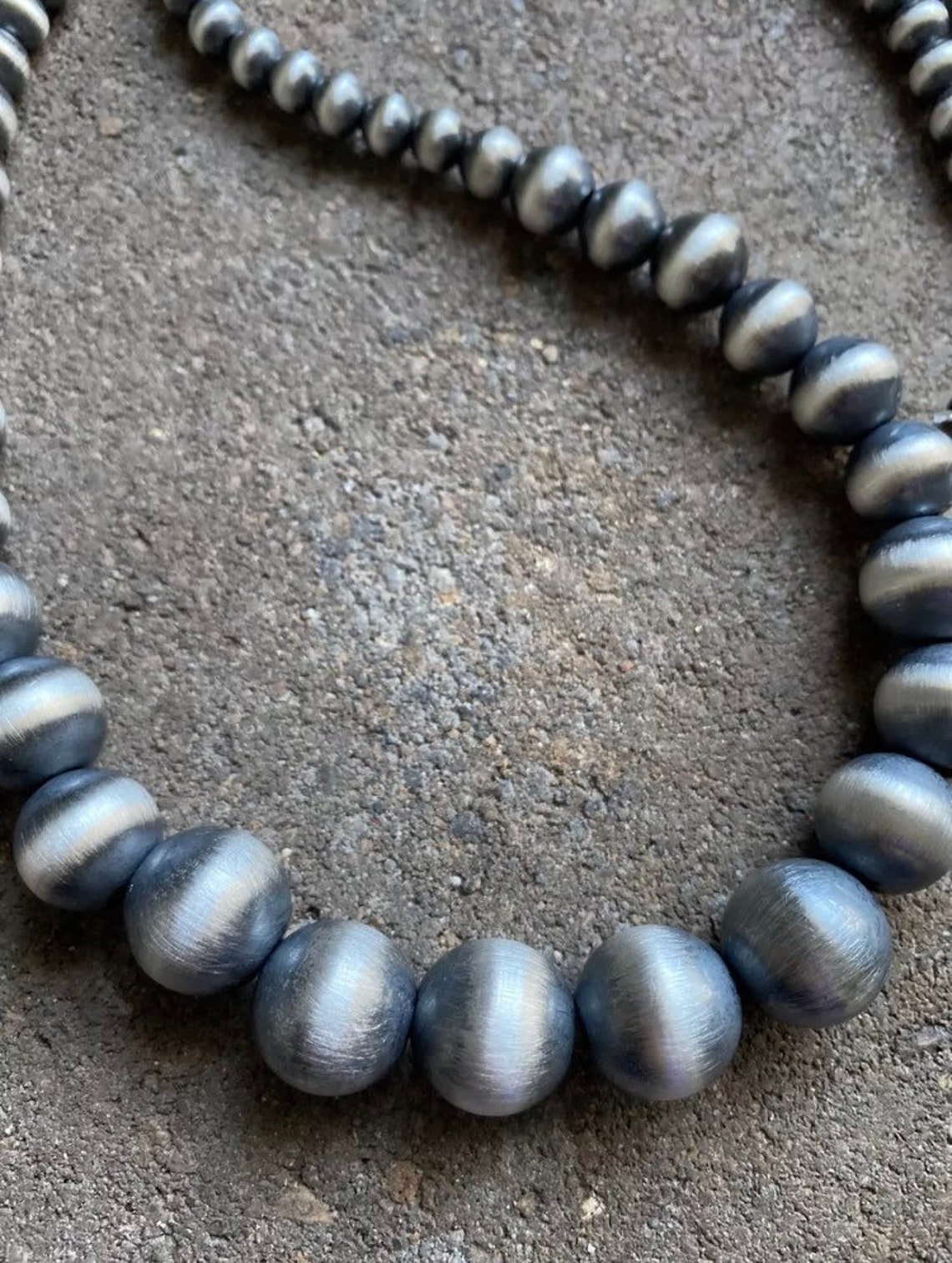Sterling Silver Graduated Bead Necklace 30 Inch - Etsy