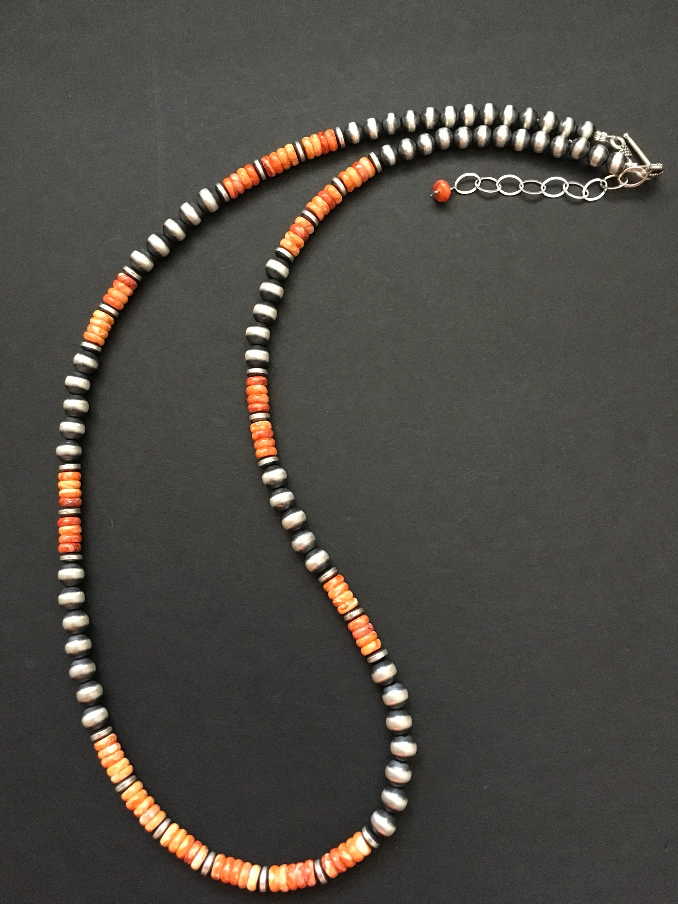 Sterling Silver Spiny Oyster Bead Necklace . - Etsy UK