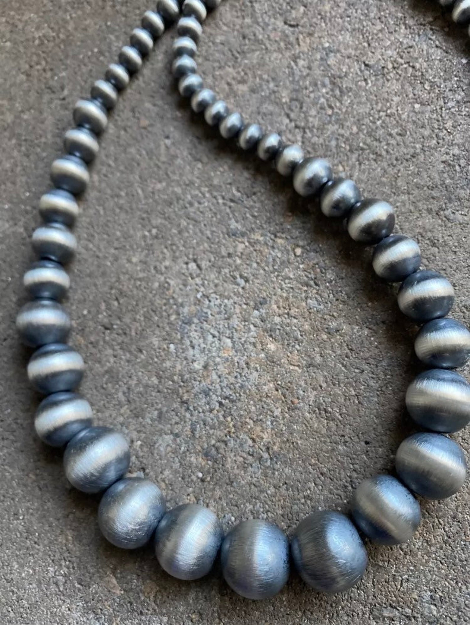 Sterling Silver Graduated Bead Necklace 30 Inch - Etsy