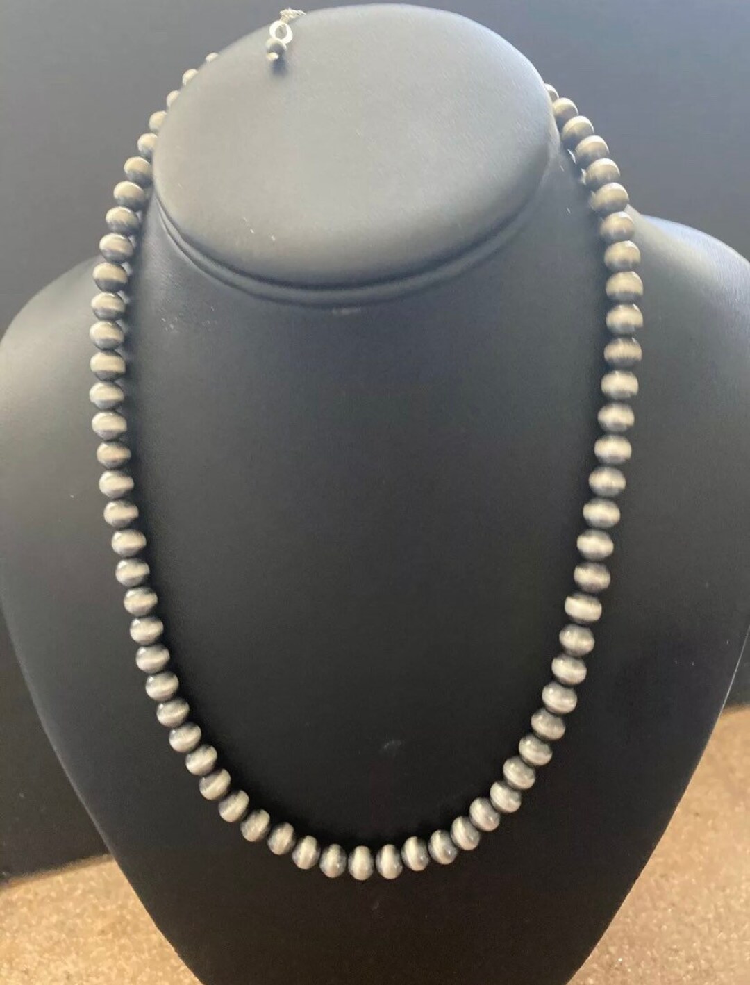 Sterling Silver 8 Mm Bead Necklace. - Etsy