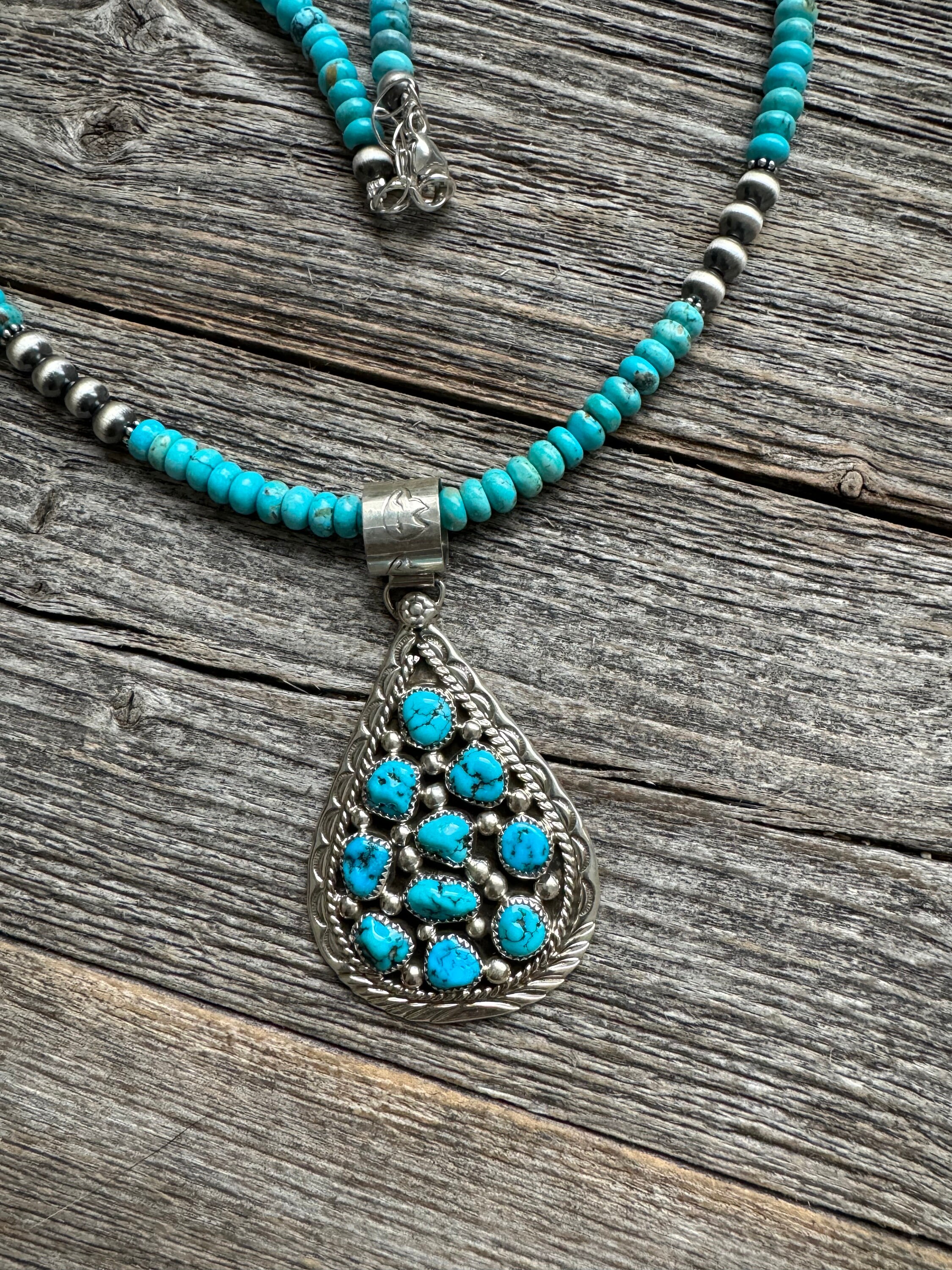 Navajo Sterling Silver Turquoise Necklace Pendant - Etsy