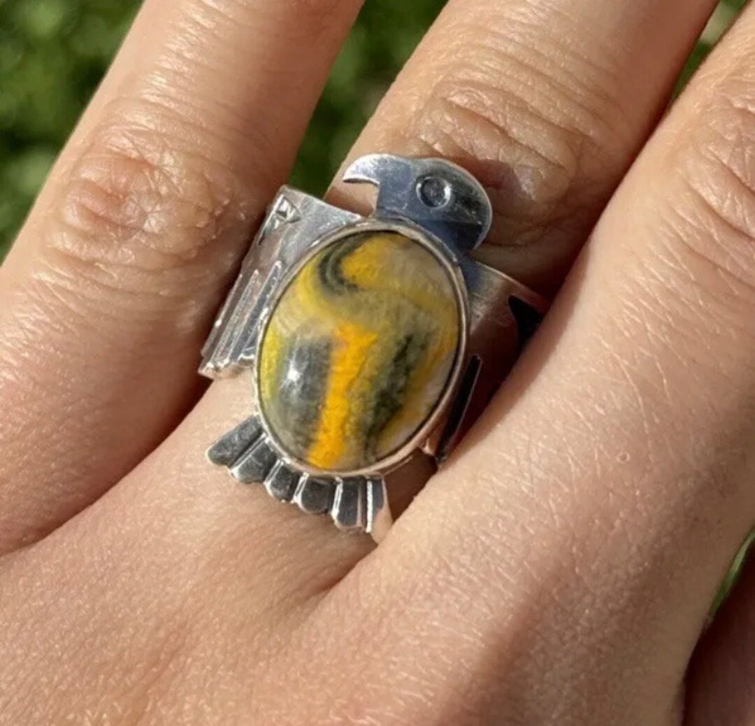 Sunshine Reeves Sterling Silver Bumblebee Jasper Thunderbird Stamped ...