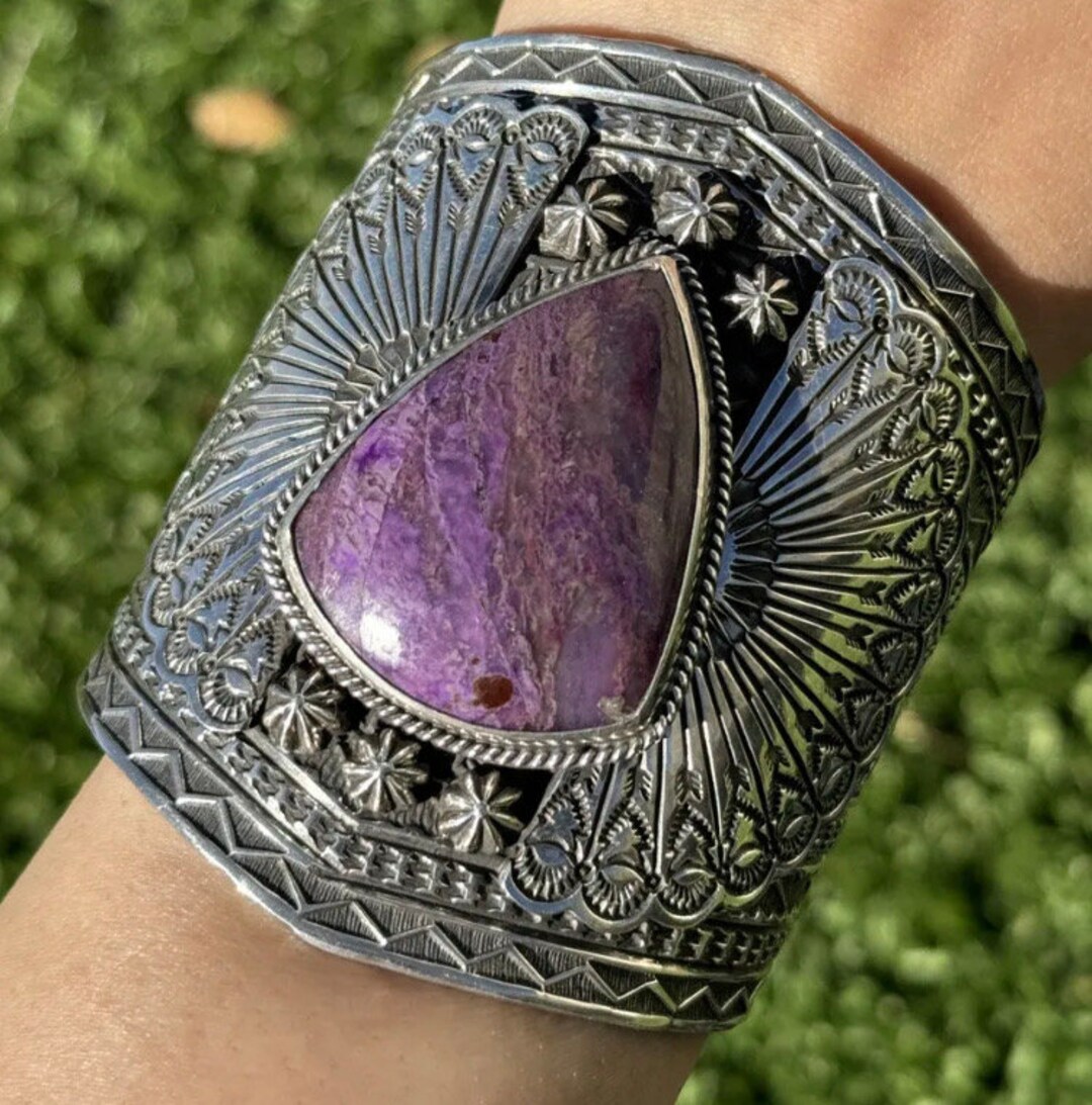 Sunshine Reeves Sterling Silver Sugilite Cuff Bracelet. Navajo - Etsy