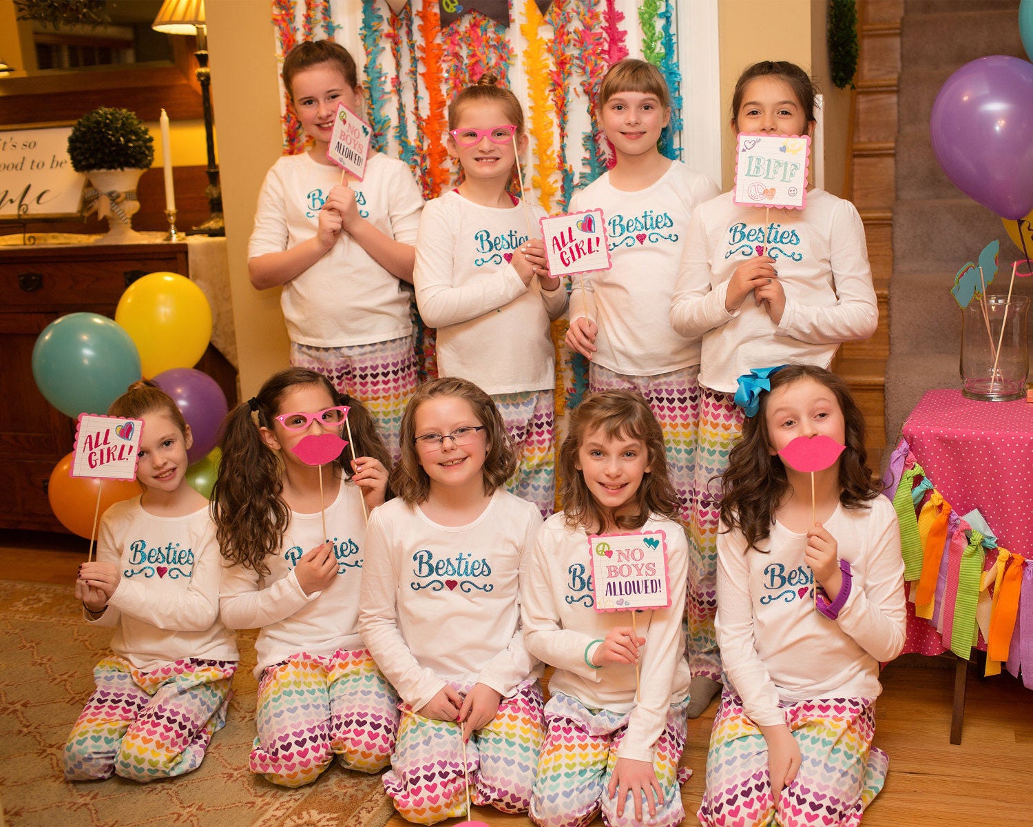 SLEEPOVER PHOTO BOOTH Set Girl Tween Teen Sleepover Slumber Party Photo ...