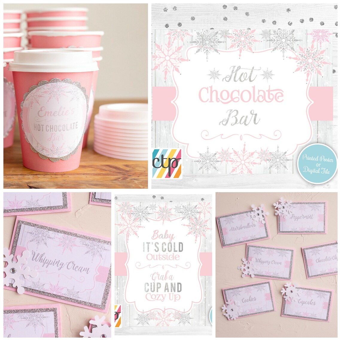 Hot Cocoa Bar Kit Girl Winter ONEderland Winter Wonderland | Etsy