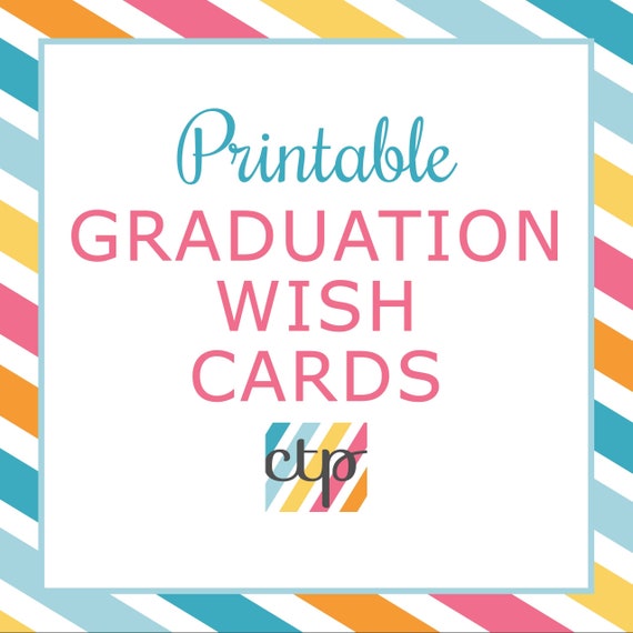Graduation Party Decorations, Graduation Advice Cards, Printable ...