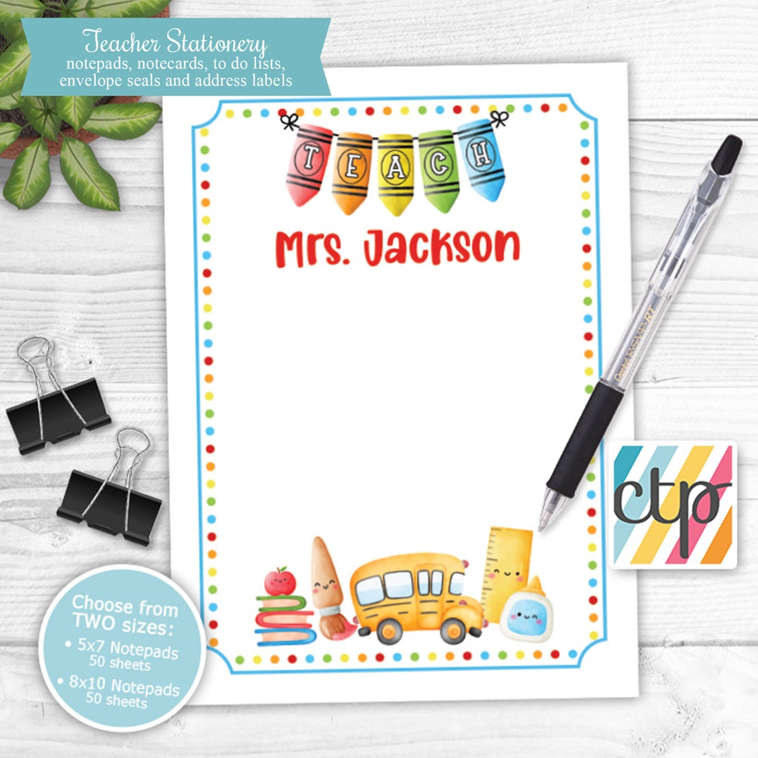 Personalized Notepad, Memo Pads, Personalized Gifts, Teacher Christmas ...