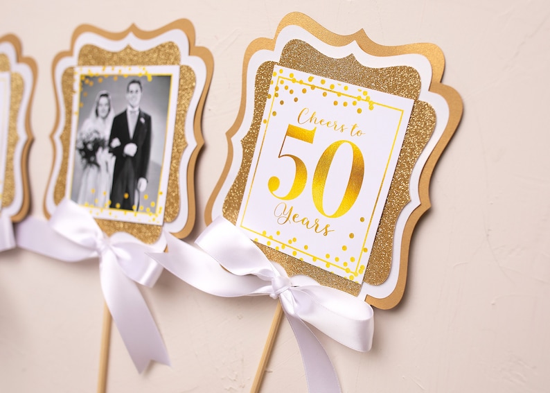 Golden Anniversary Centerpiece Printable 50th Anniversary Etsy