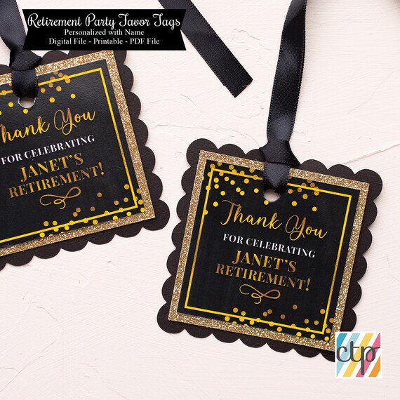 Printable, Digital Download, Retirement Party Decorations, Gift Tags ...