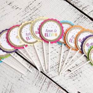 Rainbow Confetti Birthday Banner, Rainbow Party Decorations, Sprinkles ...