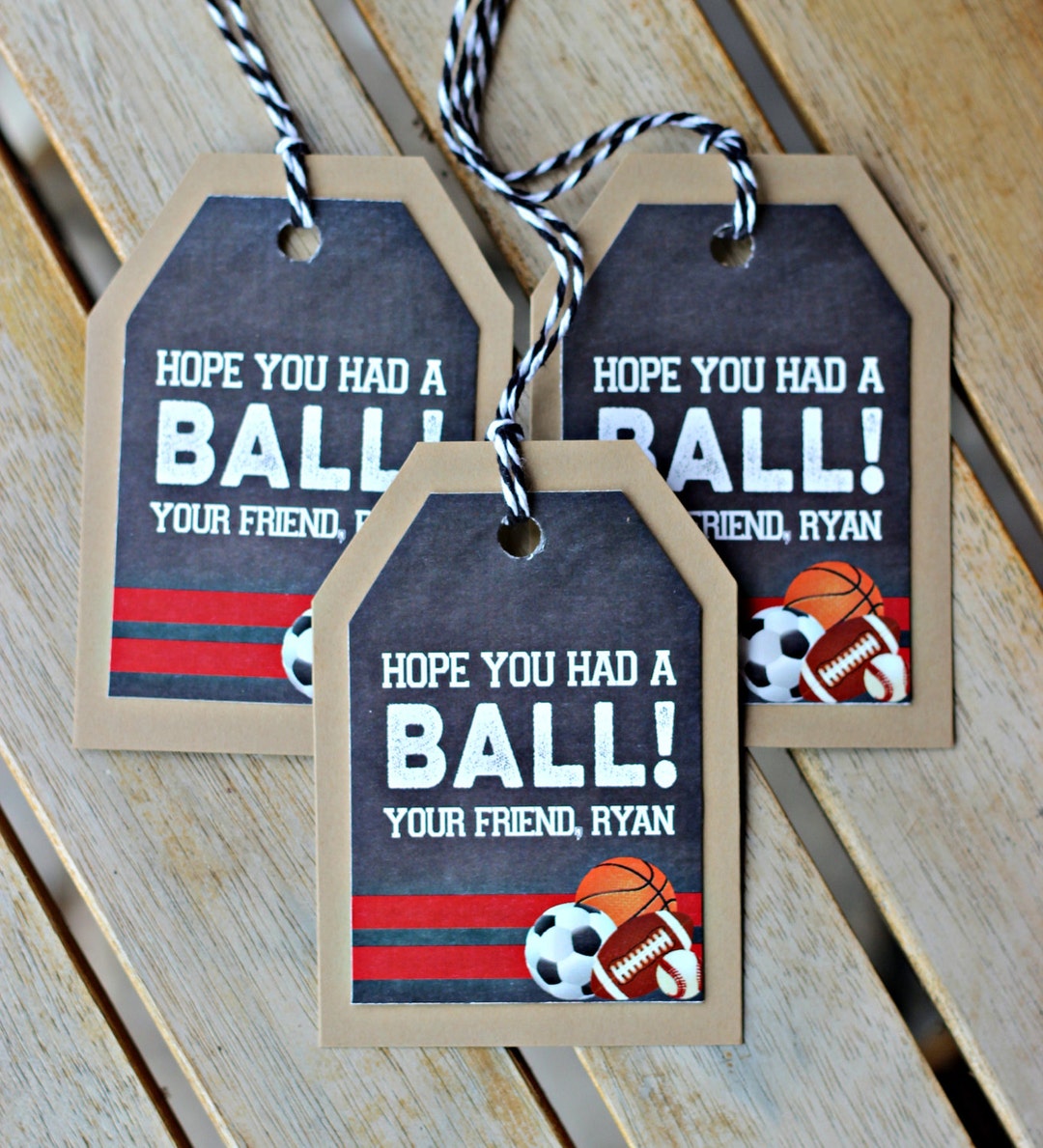 BOY SPORTS BIRTHDAY Party Decorations, Favor Tags, All Sports, Football ...