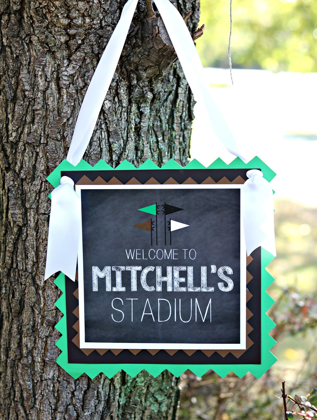 FOOTBALL BIRTHDAY Welcome Sign, Door Sign, Football Stadium, Sports ...