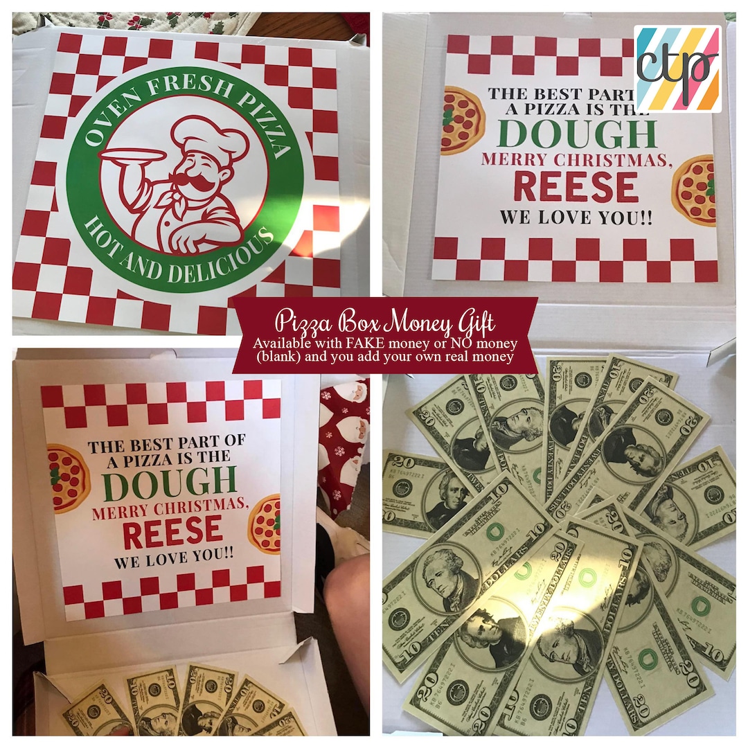 Pizza Box Money Gift Personalized With Name Ready Made Pizza - Etsy