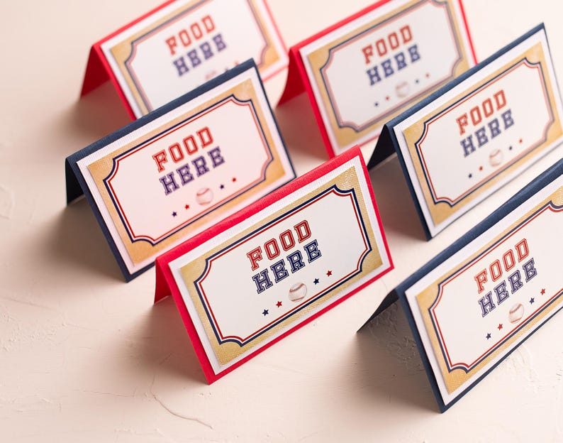 Food Tents for Baseball Themed Birthday Celebration - Etsy