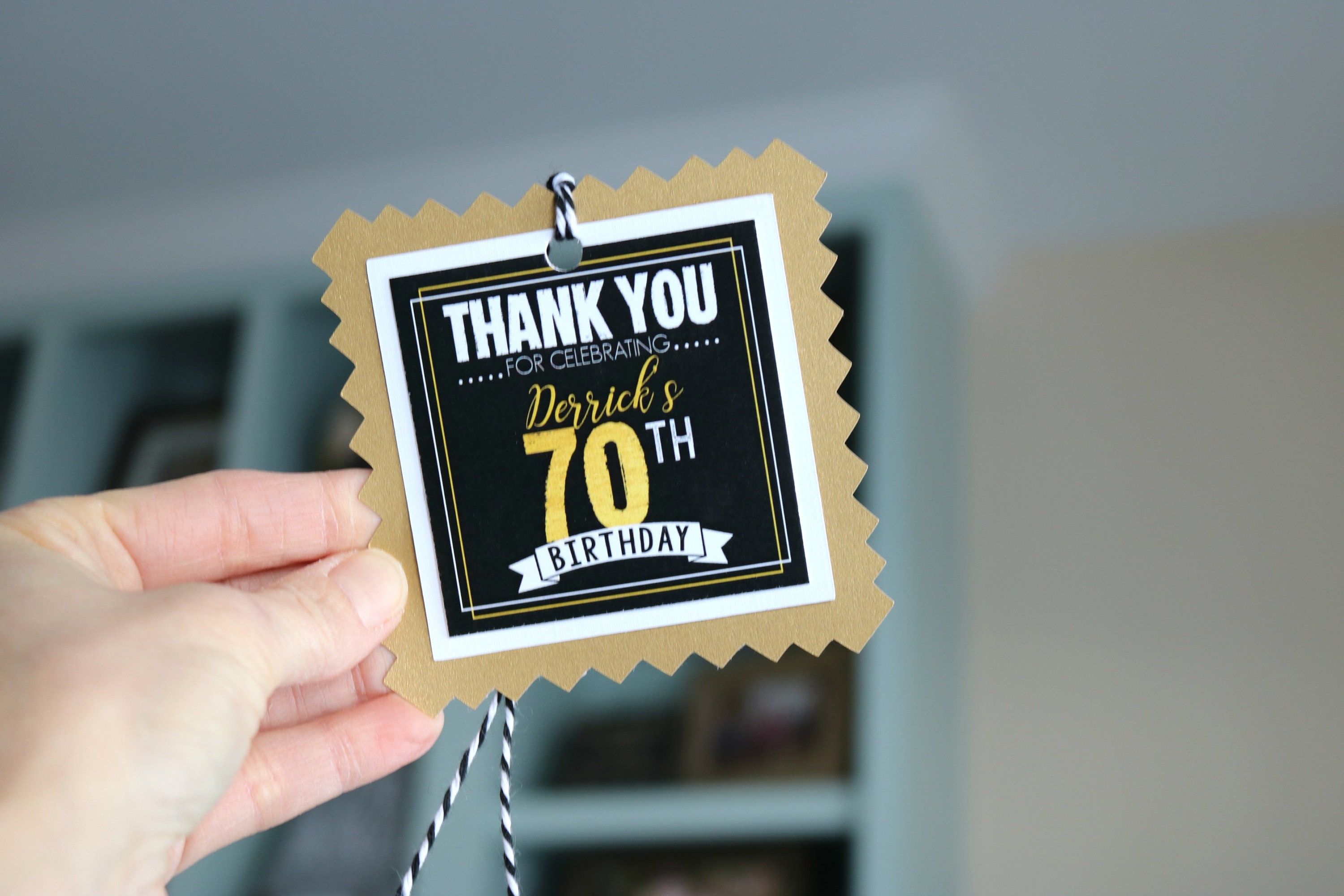 70th Birthday Party Favor Tags, Gift Tags, Thank You Tags, Adult ...