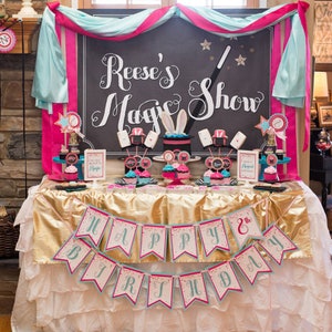 GIRL MAGIC BIRTHDAY Party Decorations, Magic Party Welcome Sign, Magic ...