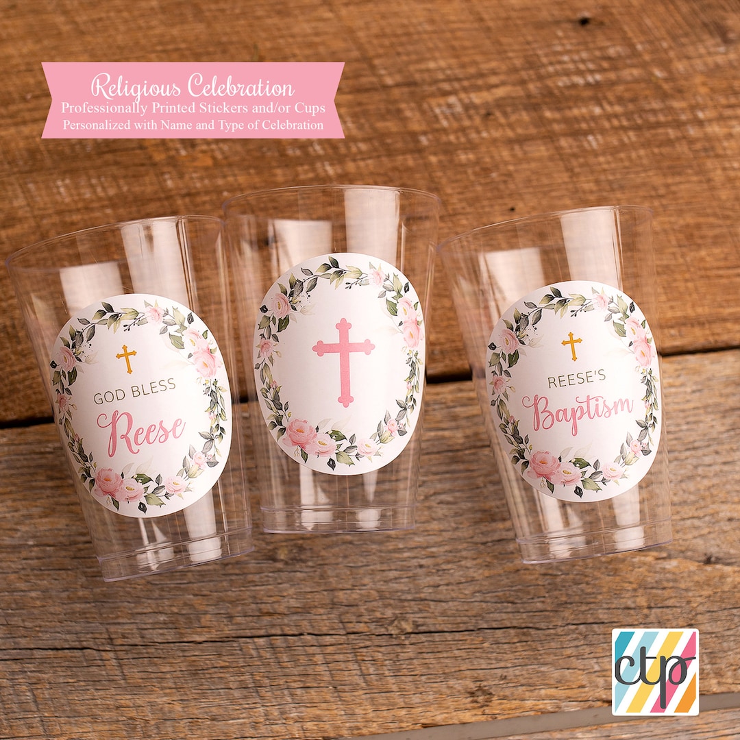 Personalized Plastic Cups, Custom Party Cups, Baptism Decorations ...